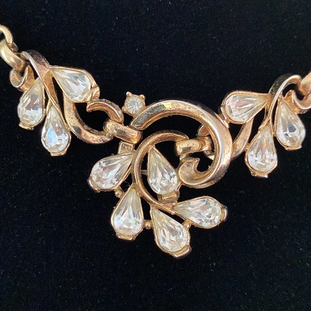 Vintage 1950’s Crown Trifari Rhinestone Necklace - Gem